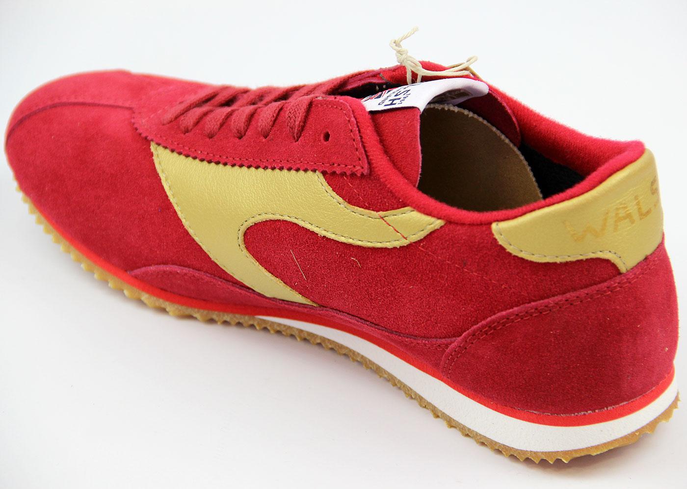 NORMAN WALSH Cobra Race Retro Indie Running Trainers Red/Gold