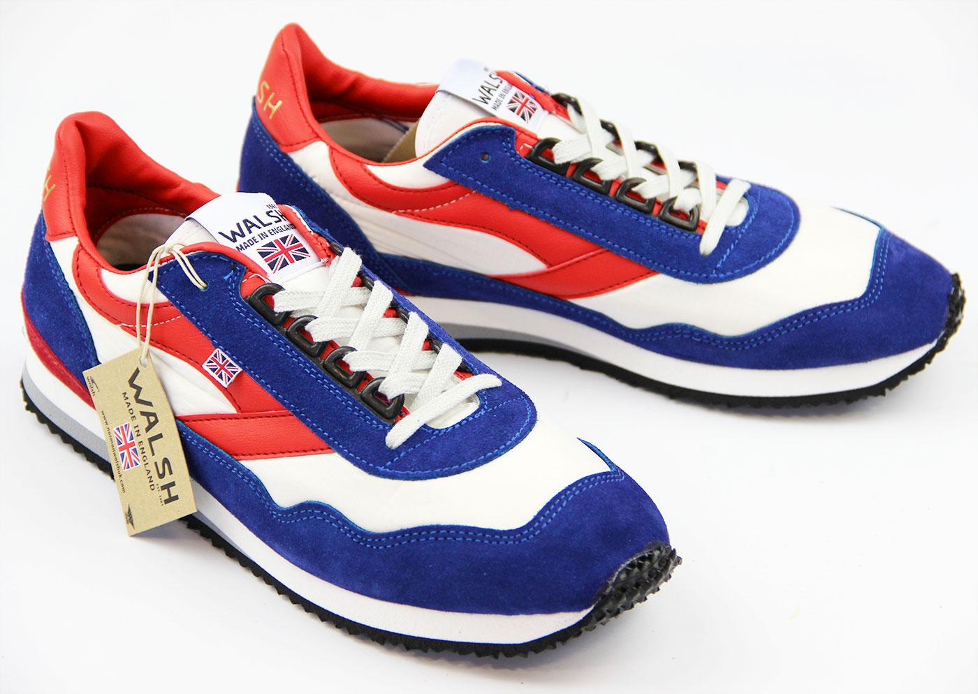 NORMAN WALSH Ensign Retro Indie Running Trainers Red White 1981