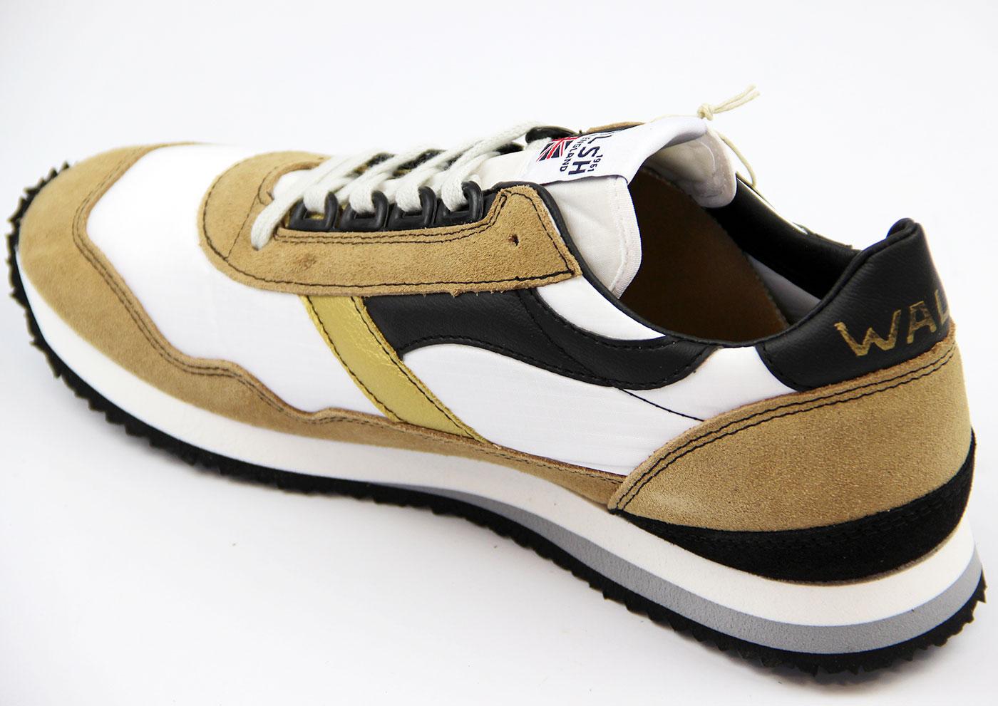 NORMAN WALSH Ensign Retro Indie Running Trainers White Gold 1981