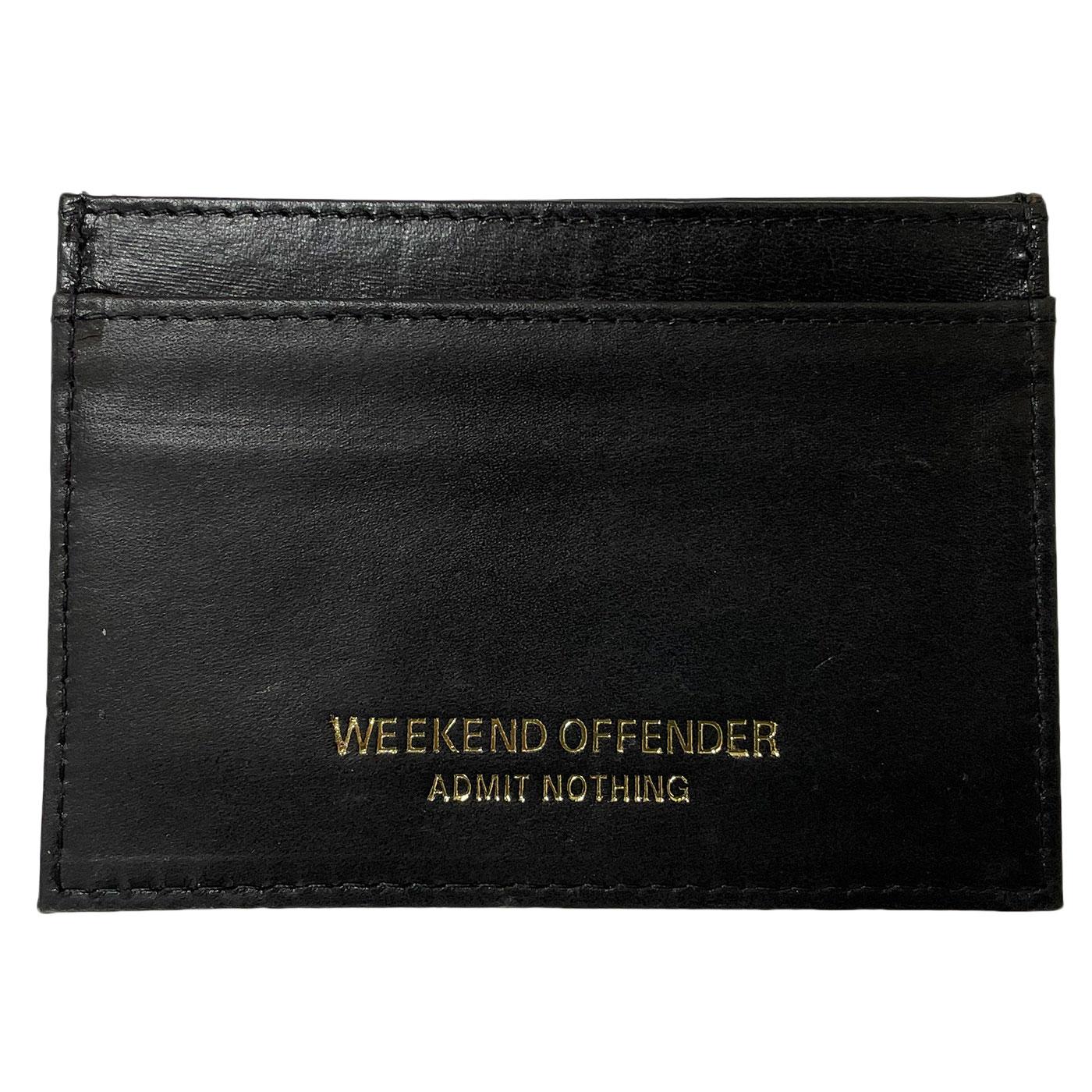 Weekend Offender Retro Premium Leather Card Holder in Black