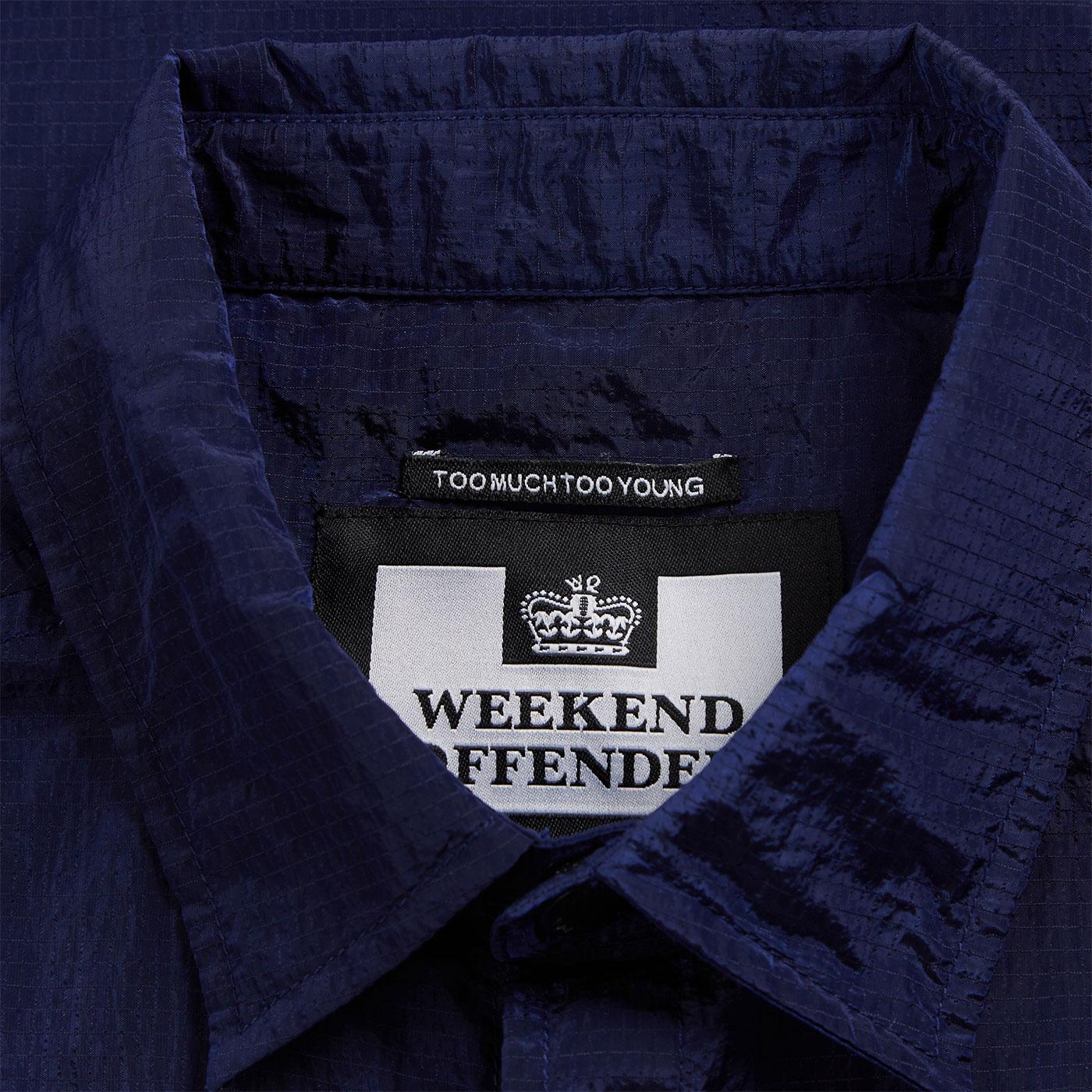 WEEKEND OFFENDER 'Nickey Eyes' Overshirt in French Navy