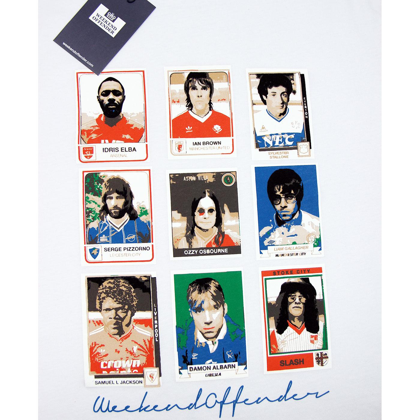 WEEKEND OFFENDER 'Soccerstars' Retro Football Tee White