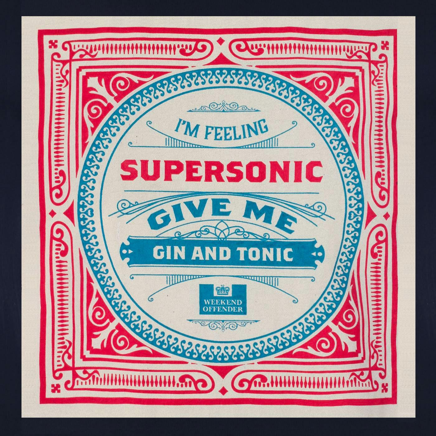 WEEKEND OFFENDER Supersonic Retro 90s Britpop Tee Navy