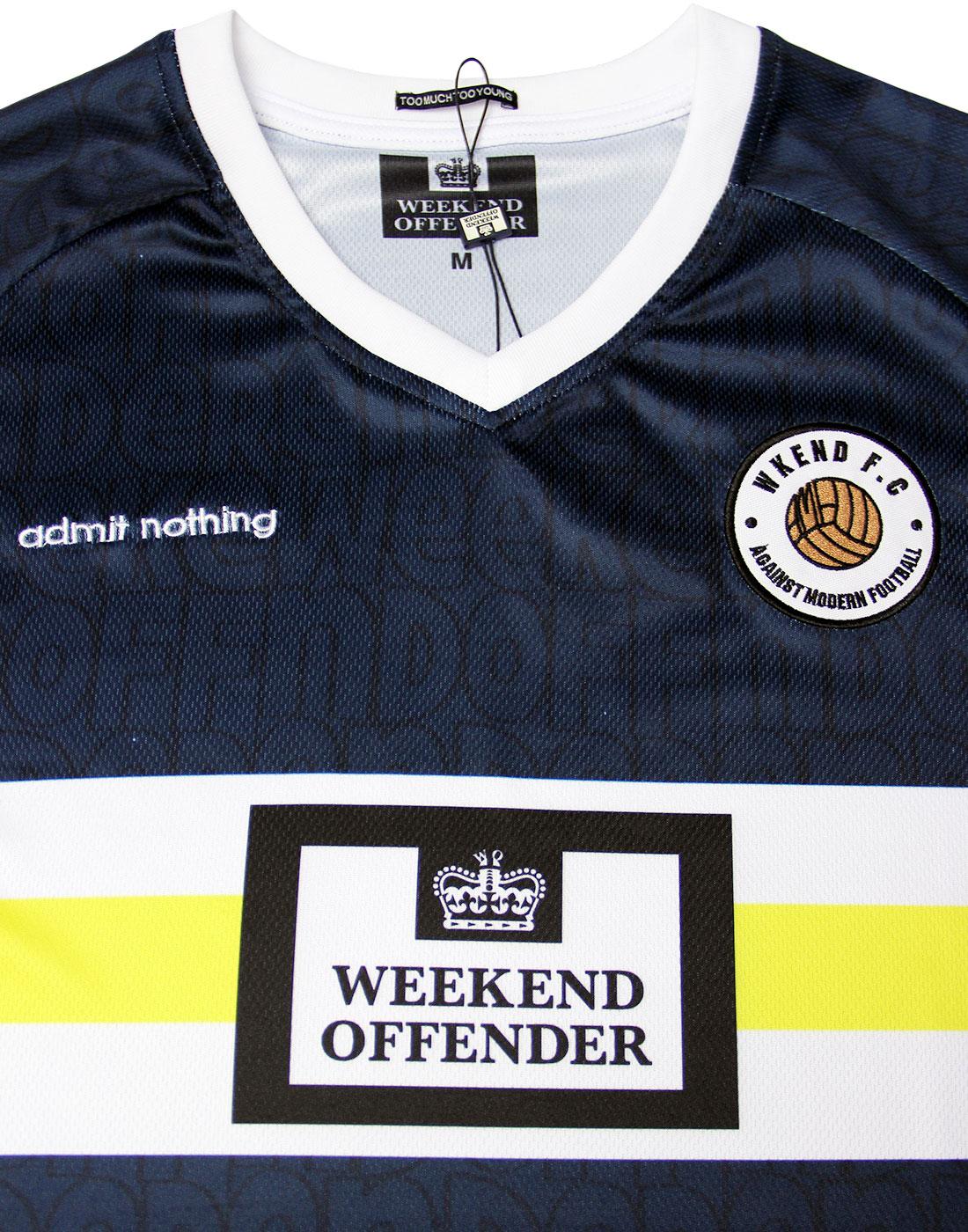 WEEKEND OFFENDER 'Weekend FC' Football Top in Navy