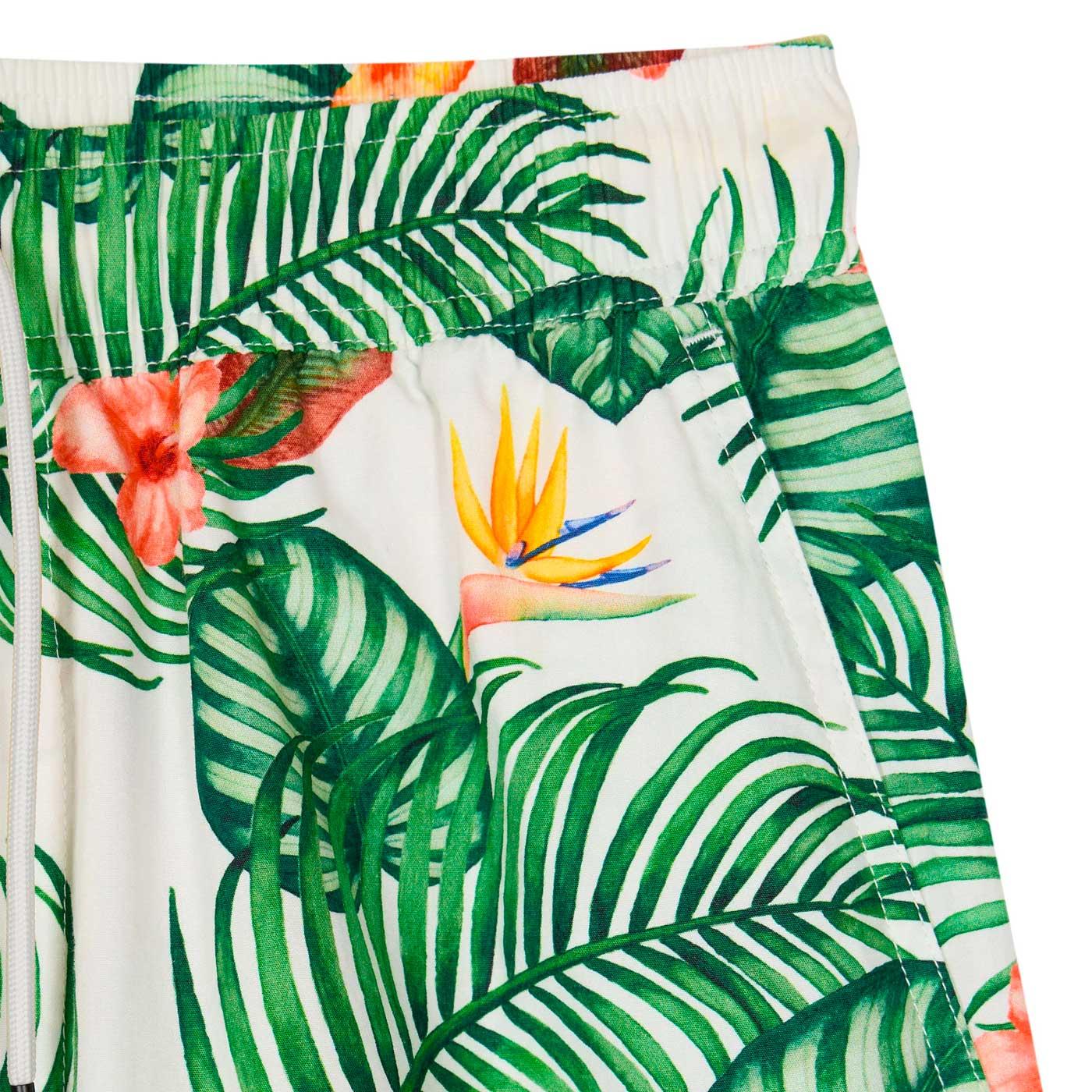Weekend Offender retro White Lotus Tropical Print Resort Shorts