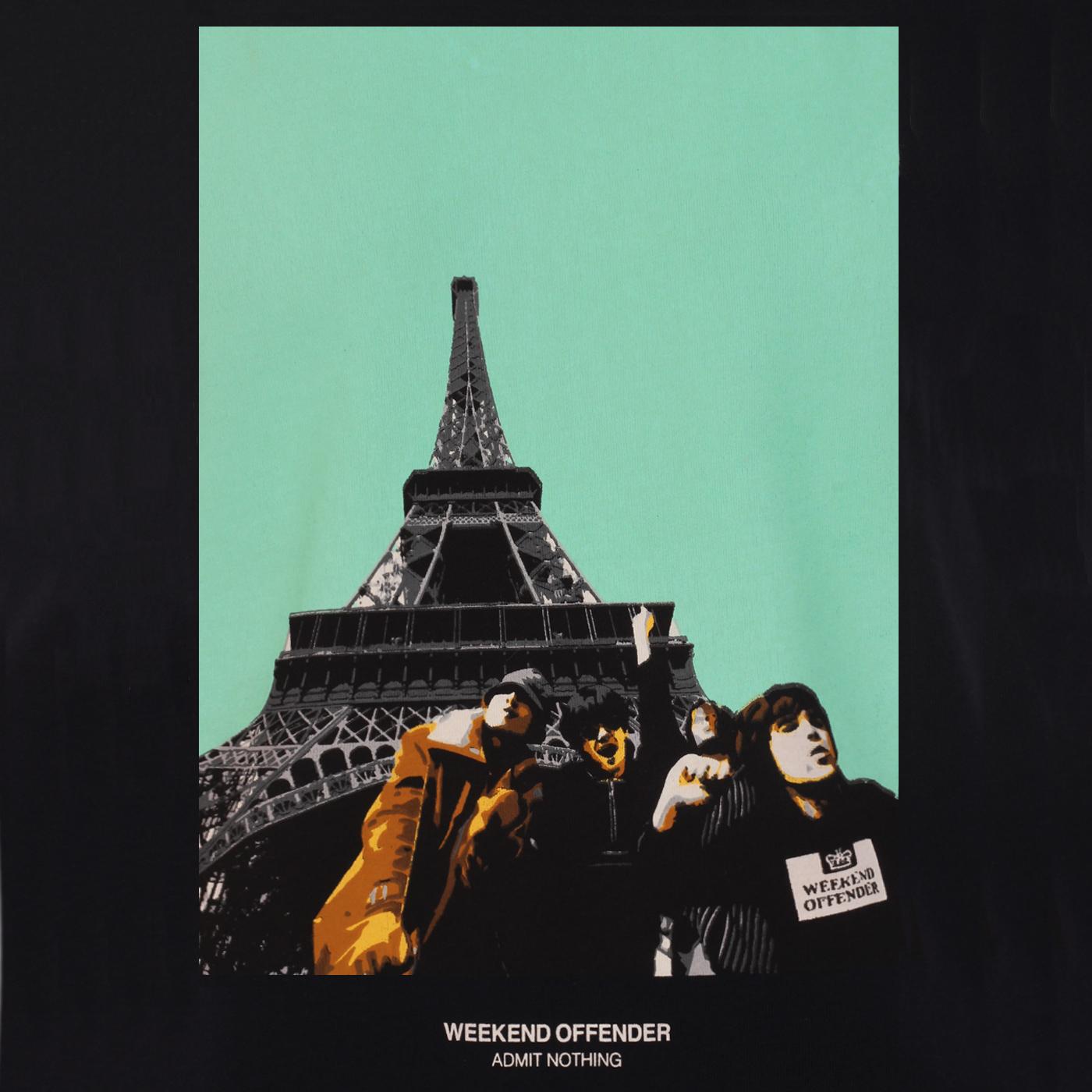 WEEKEND OFFENDER Paris Stone Roses Retro Print Tee