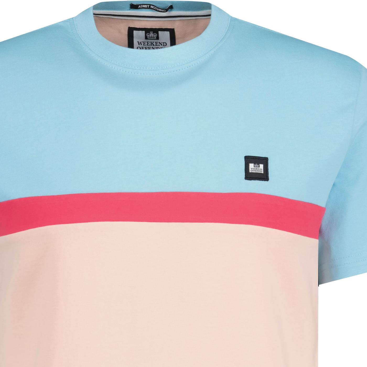 Weekend Offender Murvica Retro Colour Block Tee in Saltwater