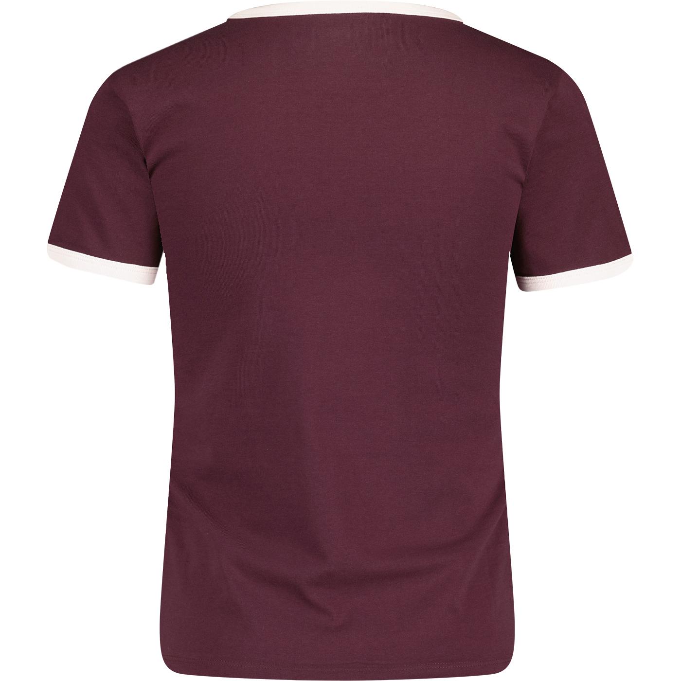 Wrangler Women's Relaxed Retro Ringer Jersey T-shirt in Dahlia