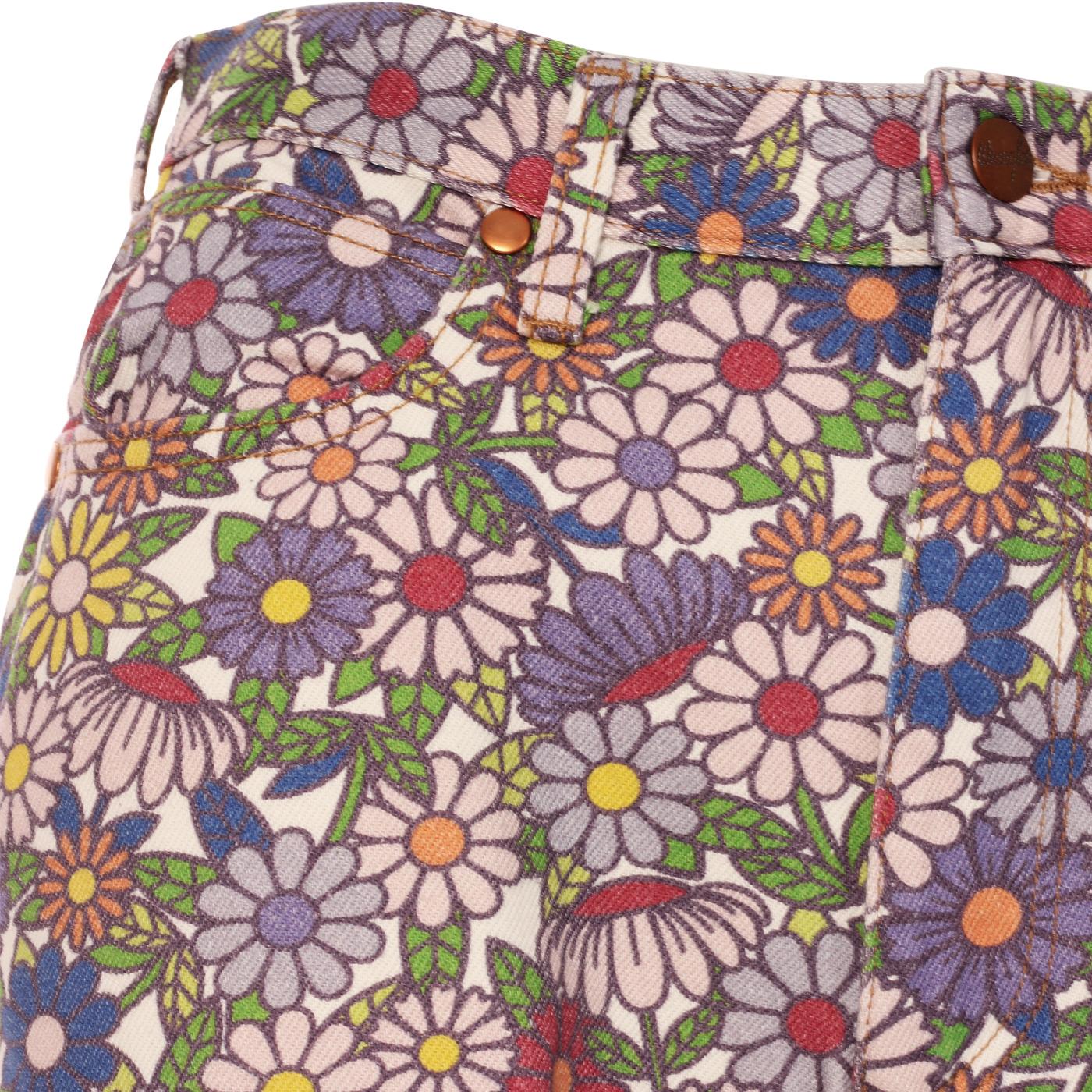 WRANGLER Wanderer Flowers Retro 70s Floral High Rise Flares