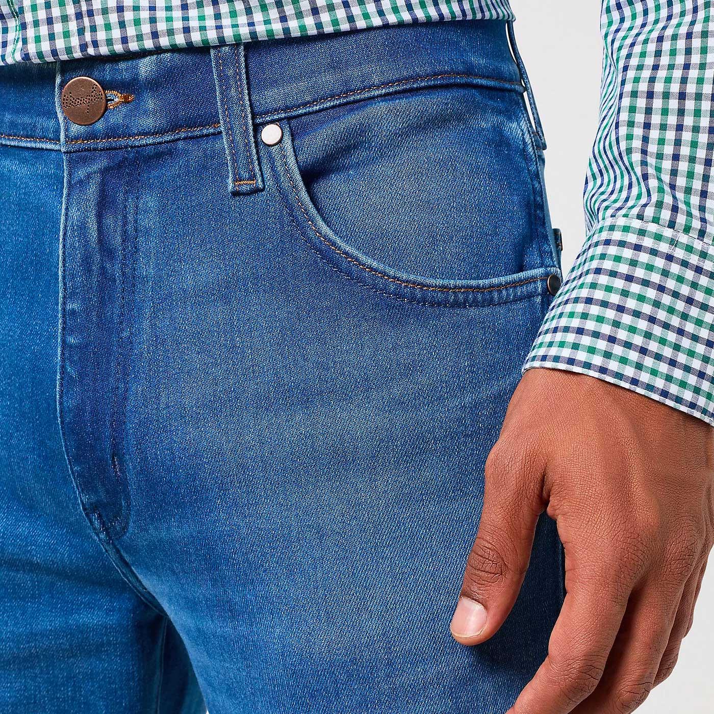 Wrangler Larston Slim Taper Retro Stretch Denim Jeans Rustic