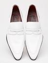DELICIOUS JUNCTION Marquee | Retro Mod White Winklepicker Loafer Shoes