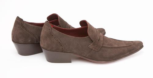 DELICIOUS JUNCTION Marquee | Retro Mod Brown Suede Winklepicker Loafer