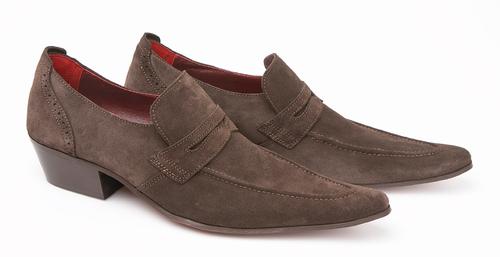 DELICIOUS JUNCTION Marquee | Retro Mod Brown Suede Winklepicker Loafer