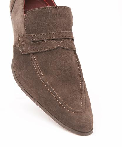 DELICIOUS JUNCTION Marquee | Retro Mod Brown Suede Winklepicker Loafer