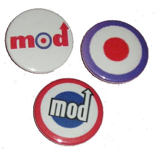 A fab selection of three retro, mod pin badges. A great indie accessor